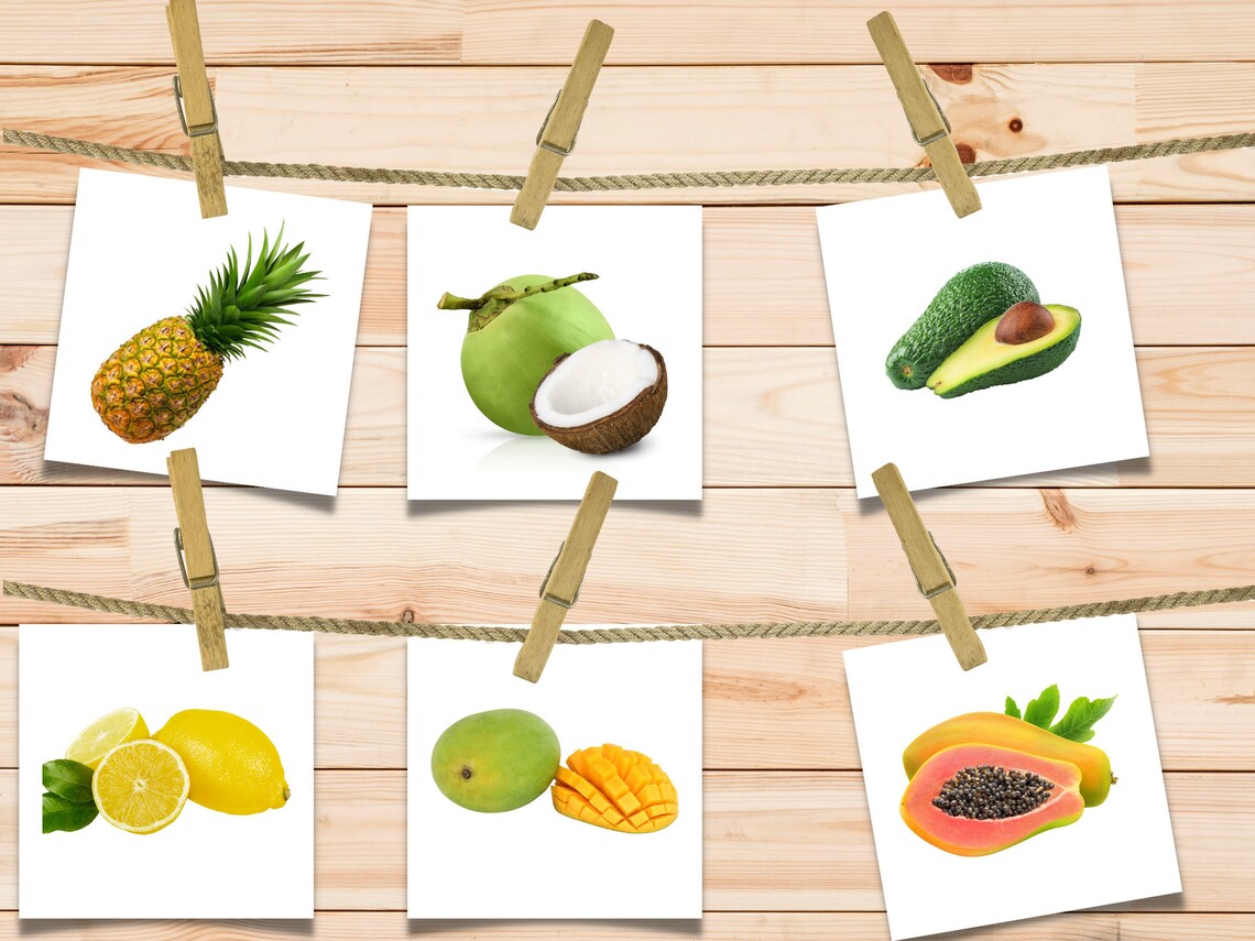 Fruits Real Picture Flashcards Preschool Fruit Card Fruit - Etsy