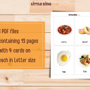 Food Flashcards Real Pictures, Montessori Printable Flashcards, Toddler ...