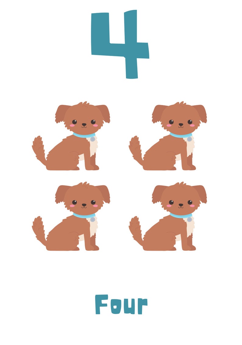 ANIMAL Number Flashcards Counting Flashcards Printable - Etsy