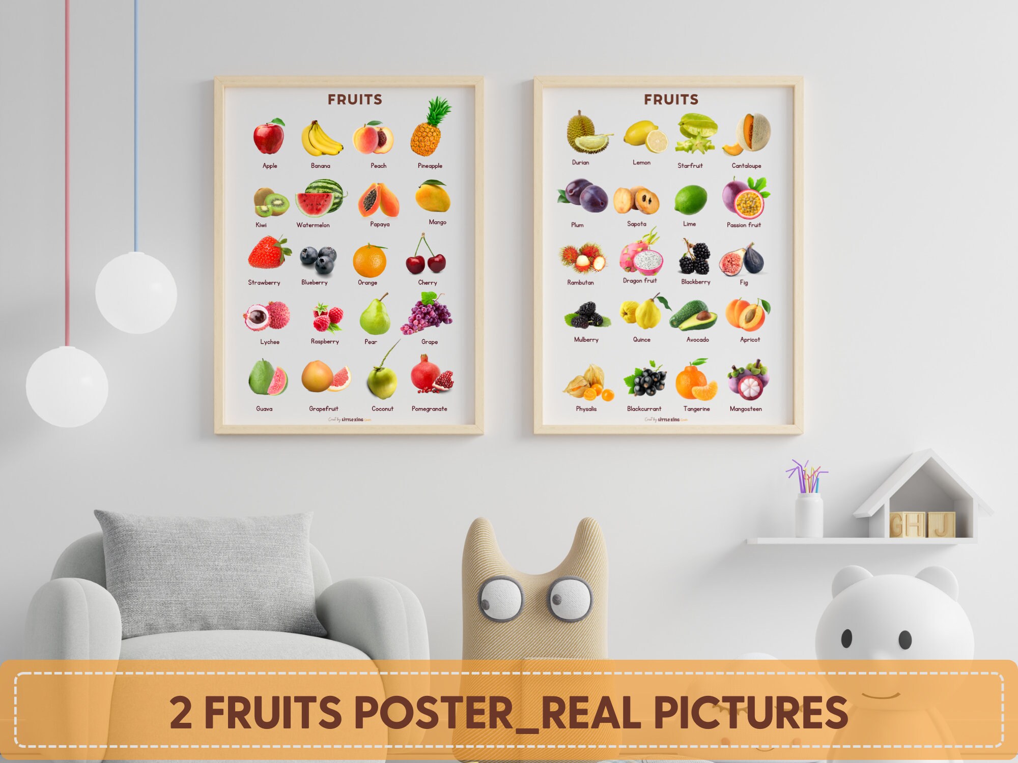 02 Fruits Poster (real Pictures), Montessori Poster Printable ...
