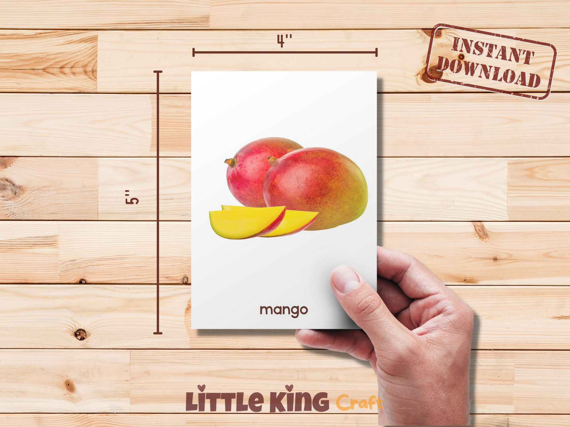 Fruits Flashcard (real Picture), Montessori Printable Flashcard, Fruits ...