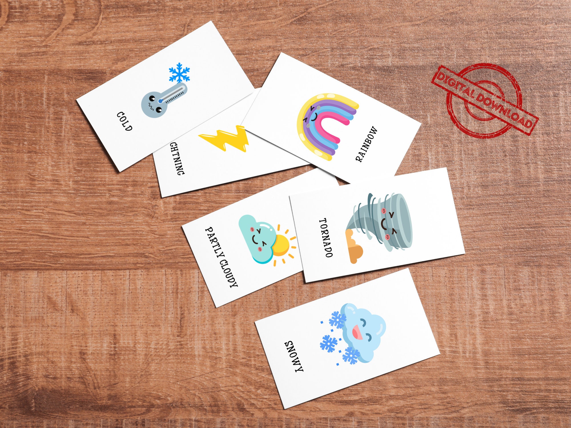 Weather Flashcards Printable, Reason Flashcards, Weather Chart ...