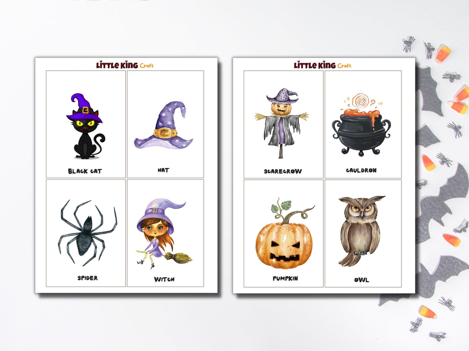 HALLOWEEN Vocabulary Flashcards Printable, Nomenclature Flashcards ...