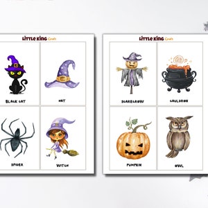 HALLOWEEN Vocabulary Flashcards Printable, Nomenclature Flashcards ...