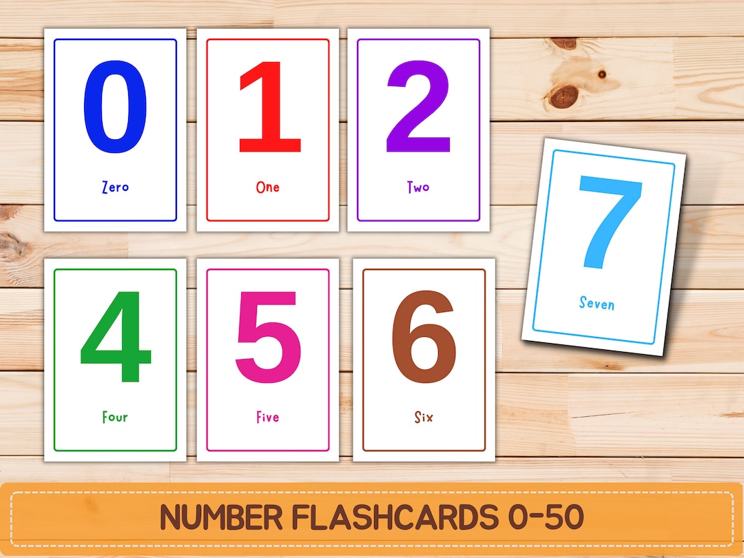 Basic NUMBER FLASHCARDS 0 -50, Number Flashcards Printable 0-50 for ...