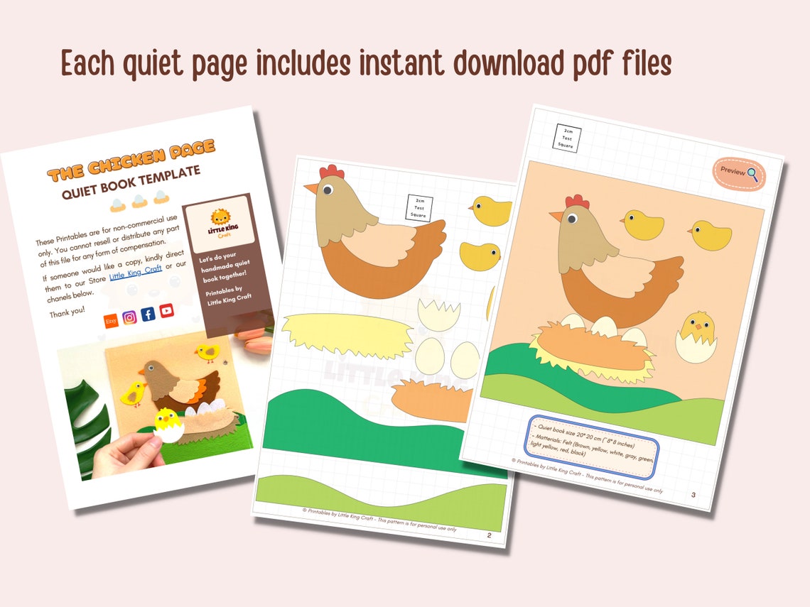 Farm Animals Quiet Book Page Template, Busy Book Pattern PDF, Toddlers ...