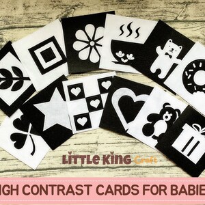 Baby Sensory Cards, High Contrast Flashcards for Newborn Babies, Black ...