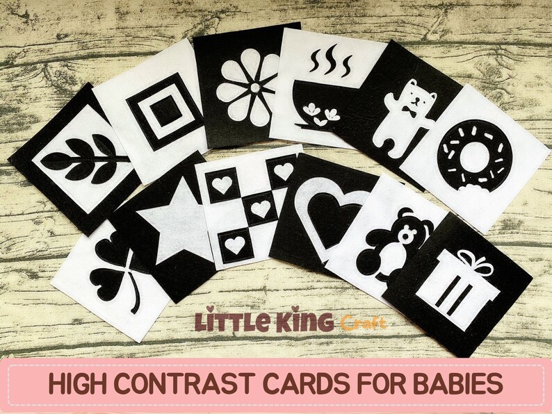 Baby Sensory Cards, High Contrast Flashcards for Newborn Babies, Black ...