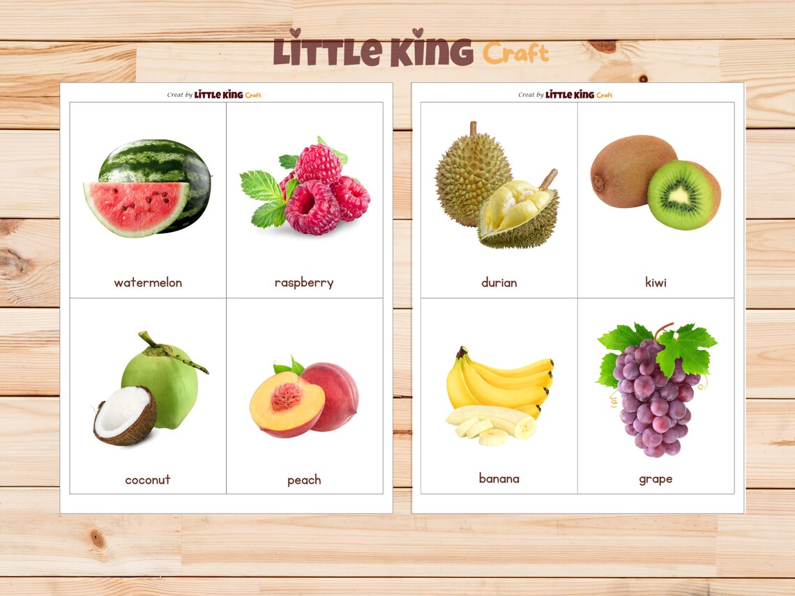 Fruits Flashcard real Picture, Montessori Printable Flashcard, Fruits ...