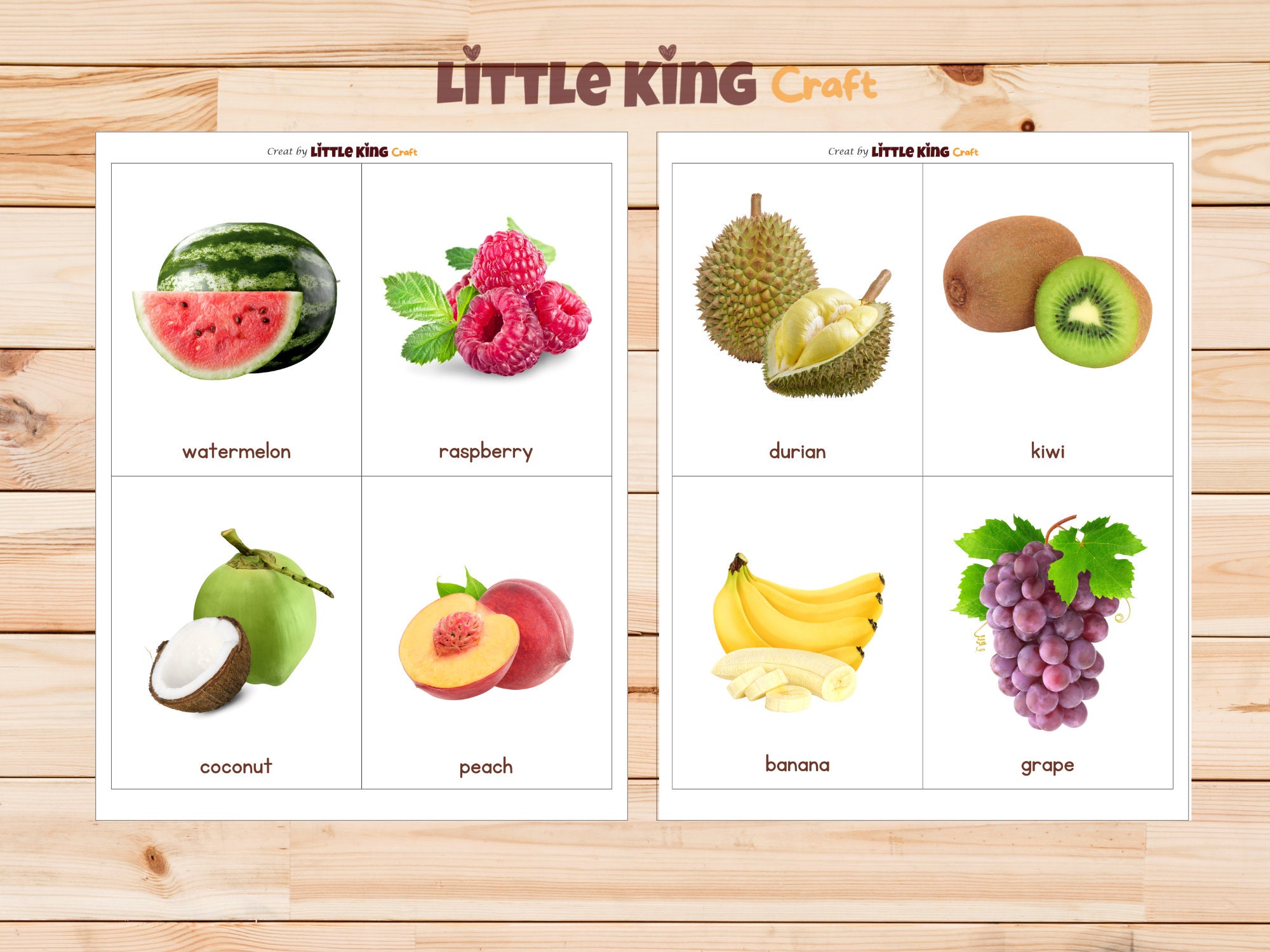 Fruits Flashcard (real Picture), Montessori Printable Flashcard, Fruits ...