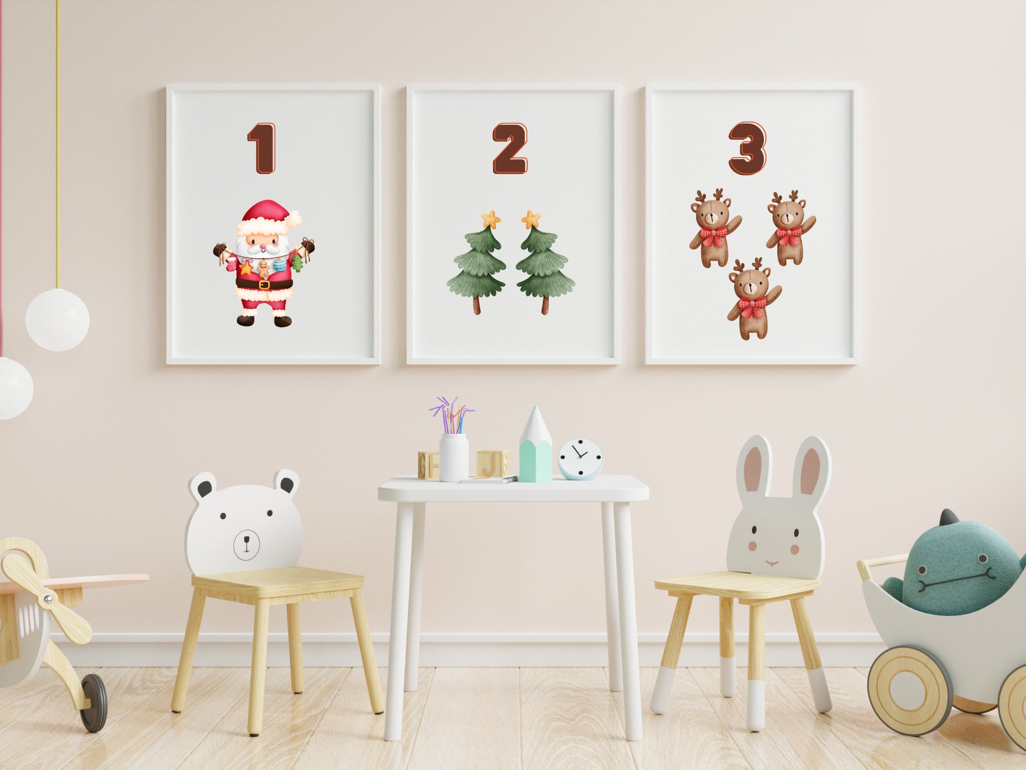 Christmas NUMBER FLASHCARDS, Christmas Counting Flash Cards, Printable ...