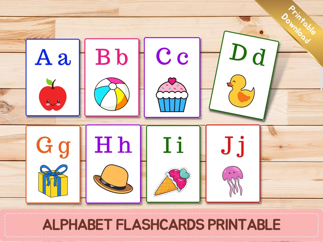 Alphabet Flashcards Printable ABC Learning Cards Alphabet - Etsy