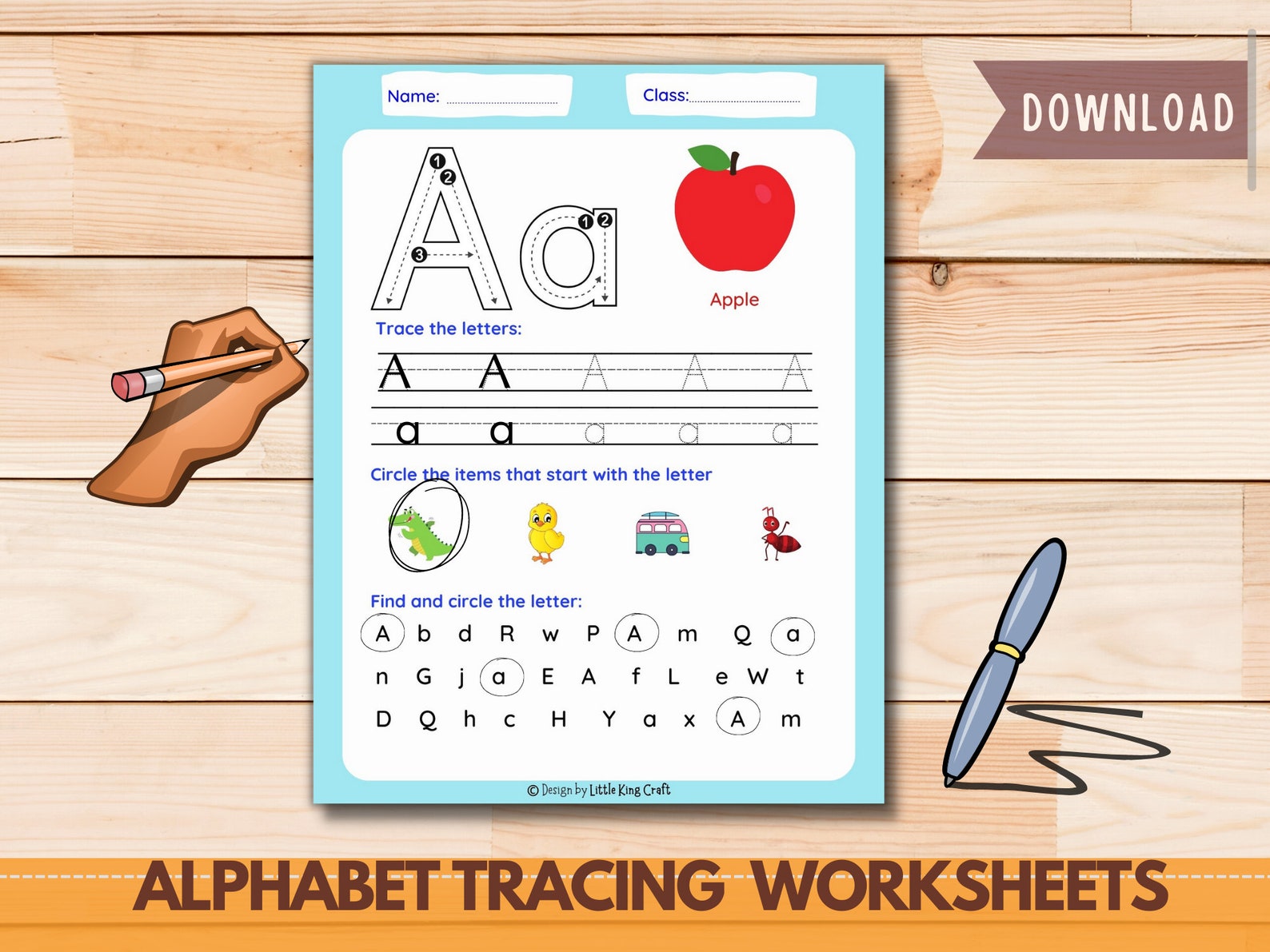 Alphabet Tracing Worksheets, Alphabet Writing Practice, 26 Upper ...