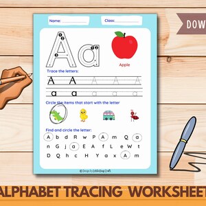 Alphabet Tracing Worksheets, Alphabet Writing Practice, 26 Upper ...