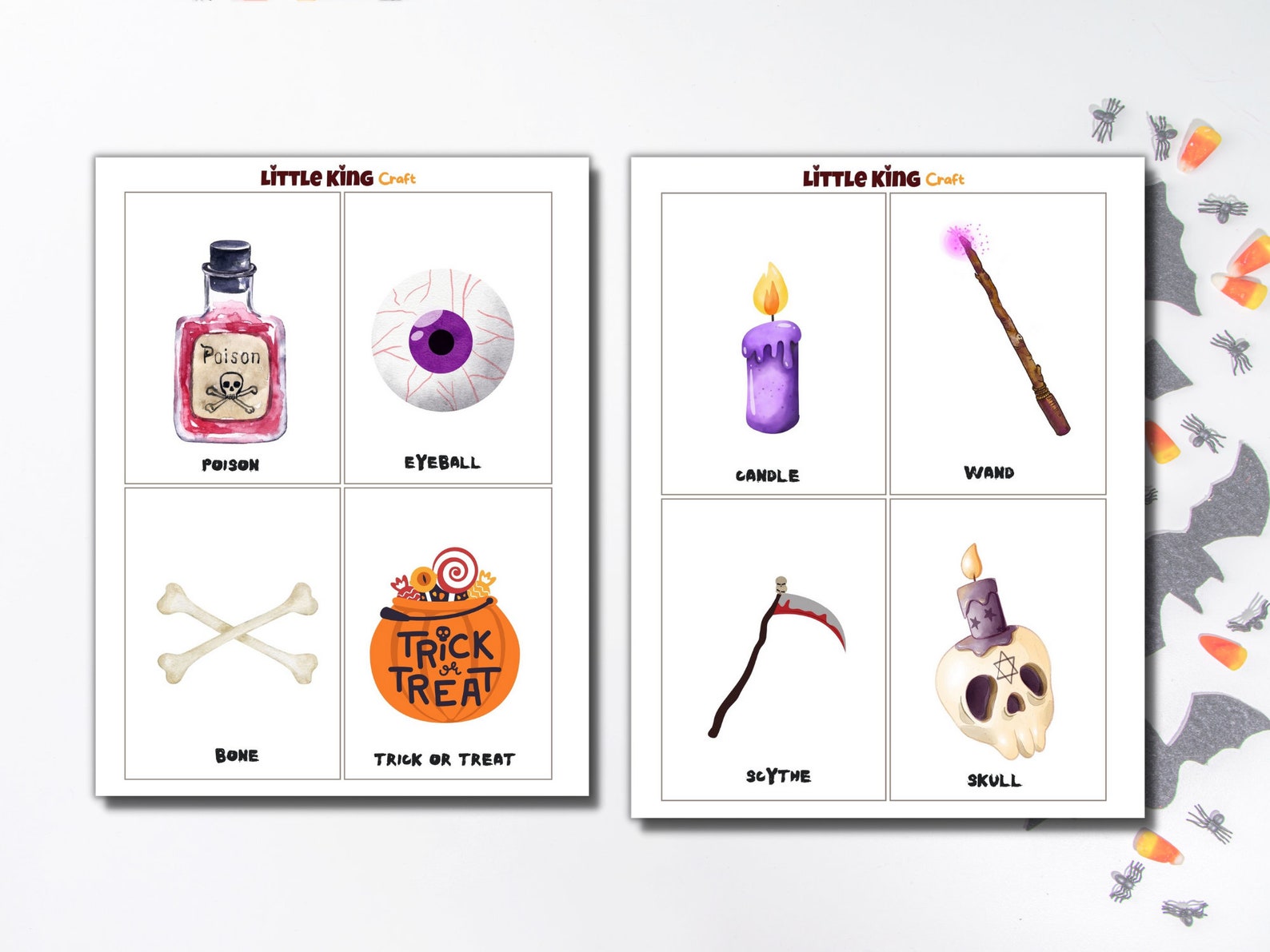 HALLOWEEN Vocabulary Flashcards Printable, Nomenclature Flashcards ...