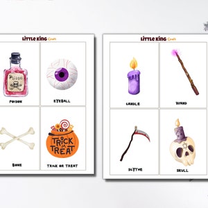 HALLOWEEN Vocabulary Flashcards Printable, Nomenclature Flashcards ...