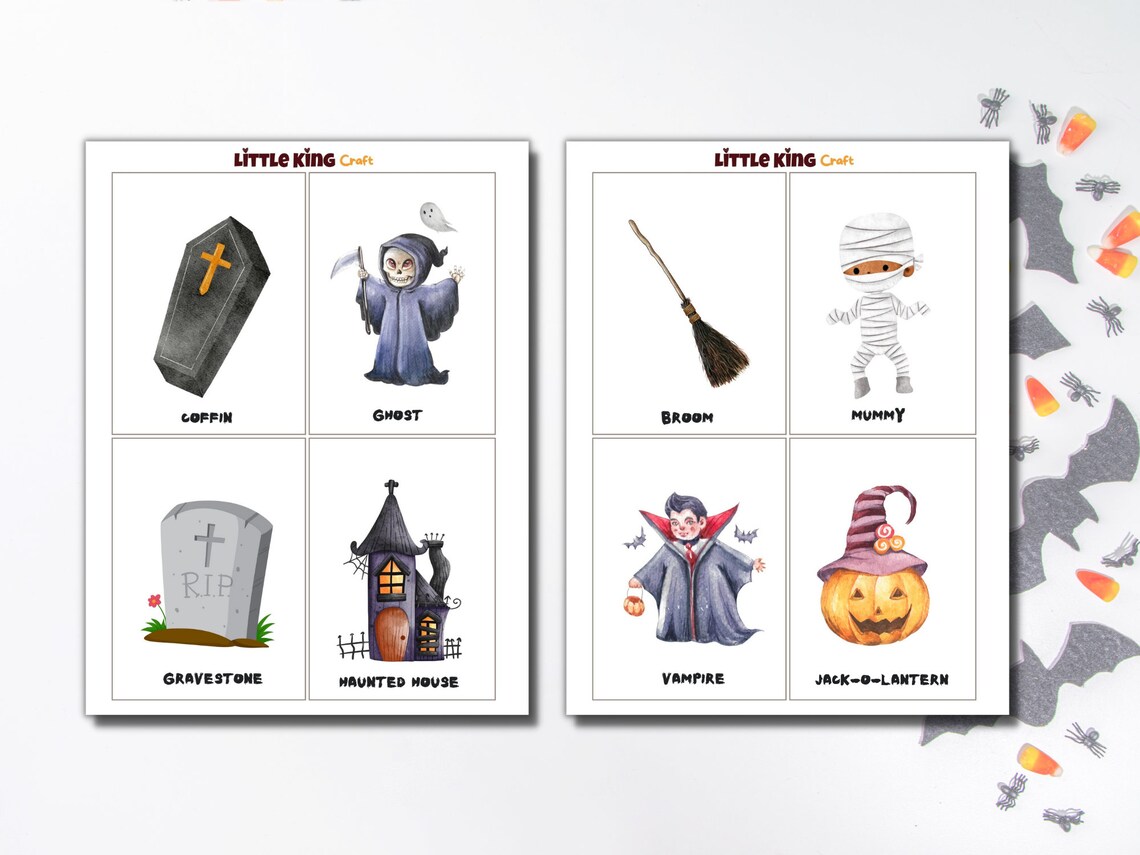 HALLOWEEN Vocabulary Flashcards Printable Nomenclature - Etsy