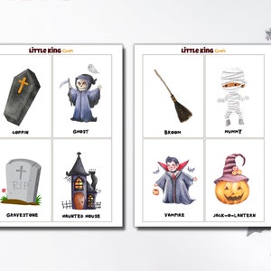 HALLOWEEN Vocabulary Flashcards Printable, Nomenclature Flashcards ...
