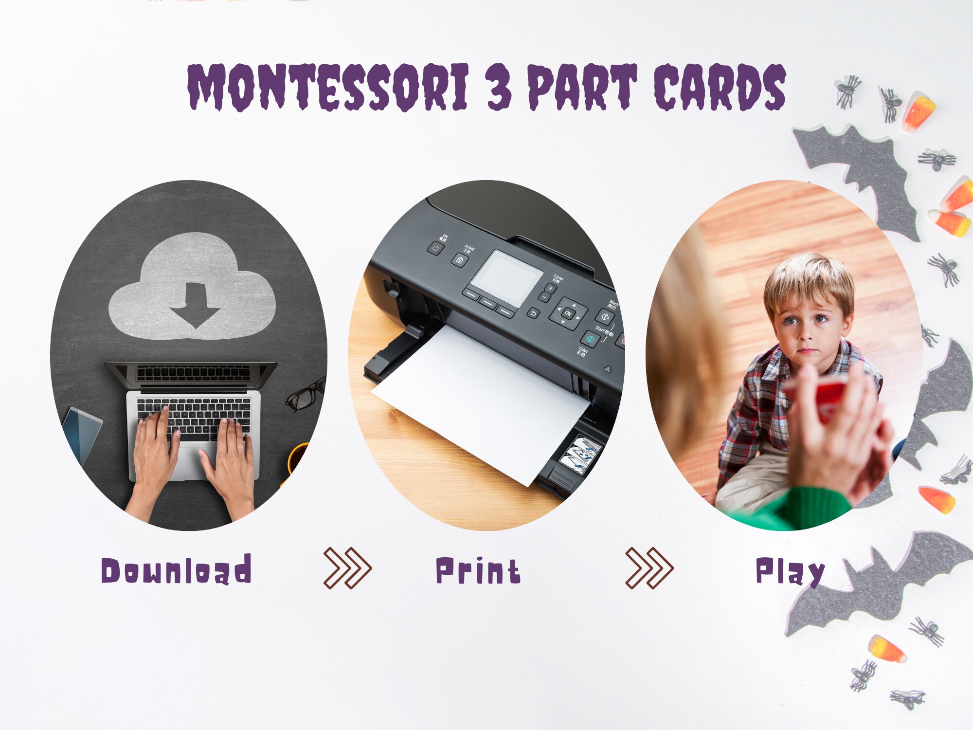 HALLOWEEN Vocabulary Flashcards Printable, Nomenclature Flashcards ...