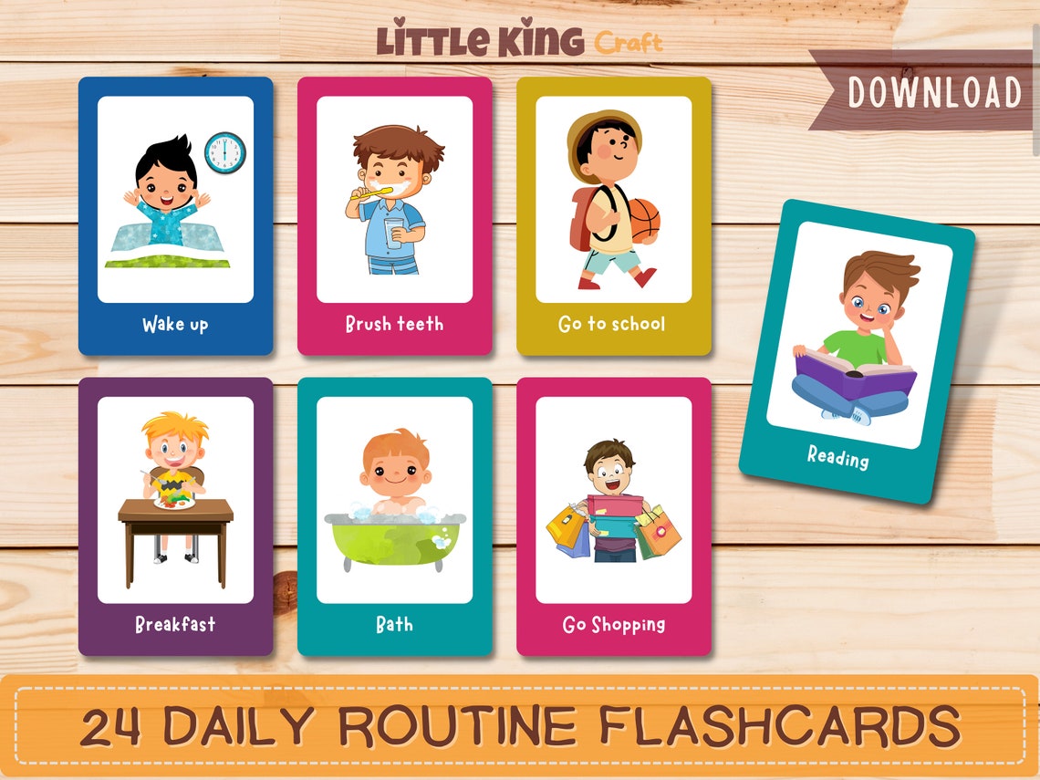 Daily Routine Flashcards for Kids, Visual Routine Cards Printable ...