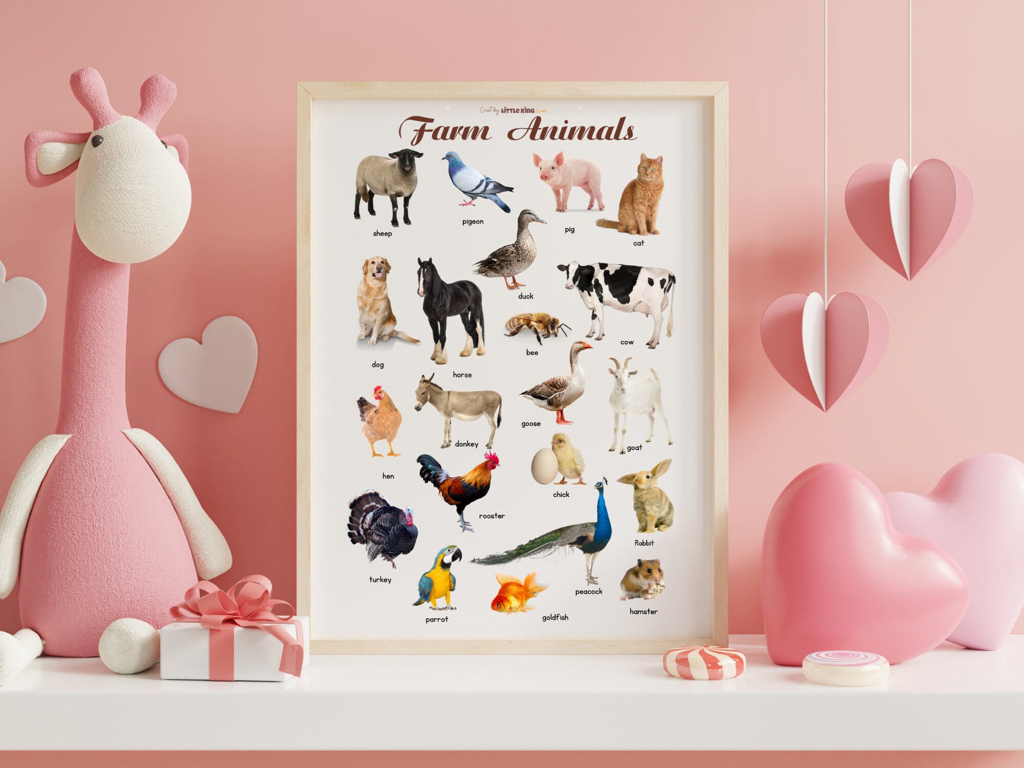 FARM ANIMALS POSTER (real Pictures), Montessori Poster, Poster ...