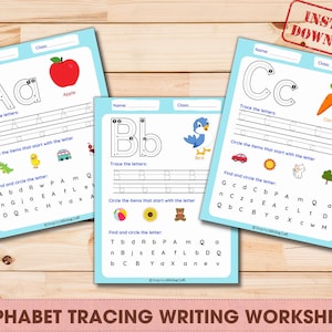 Alphabet Tracing Worksheets, Alphabet Writing Practice, 26 Upper ...