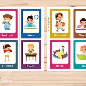 Daily Routine Flashcards for Kids, Visual Routine Cards Printable ...