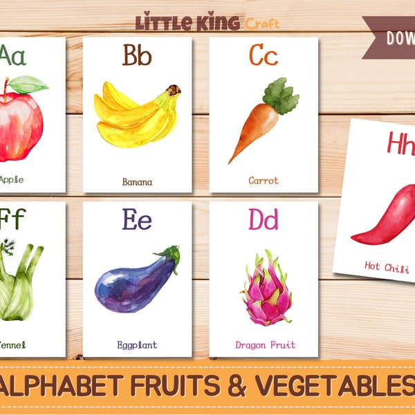 Watercolour Alphabet. Flashcards - Etsy