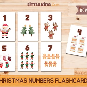 Christmas NUMBER FLASHCARDS, Christmas Counting Flash Cards, Printable ...
