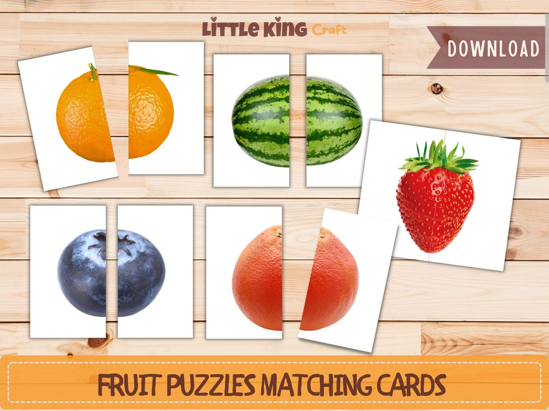 Fruit Puzzles (real Pictures), Matching Cards, Montessori Puzzle ...
