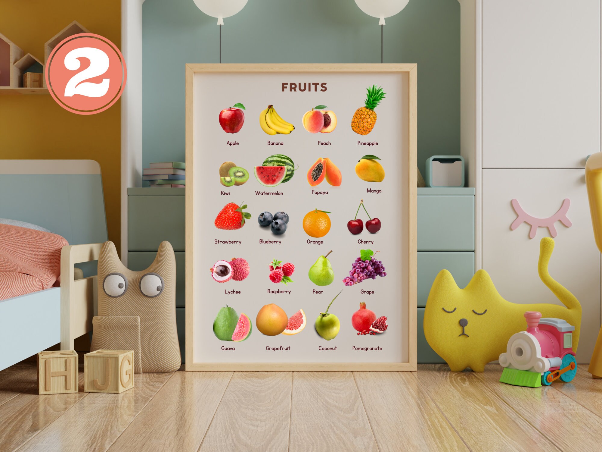 02 Fruits Poster (real Pictures), Montessori Poster Printable ...
