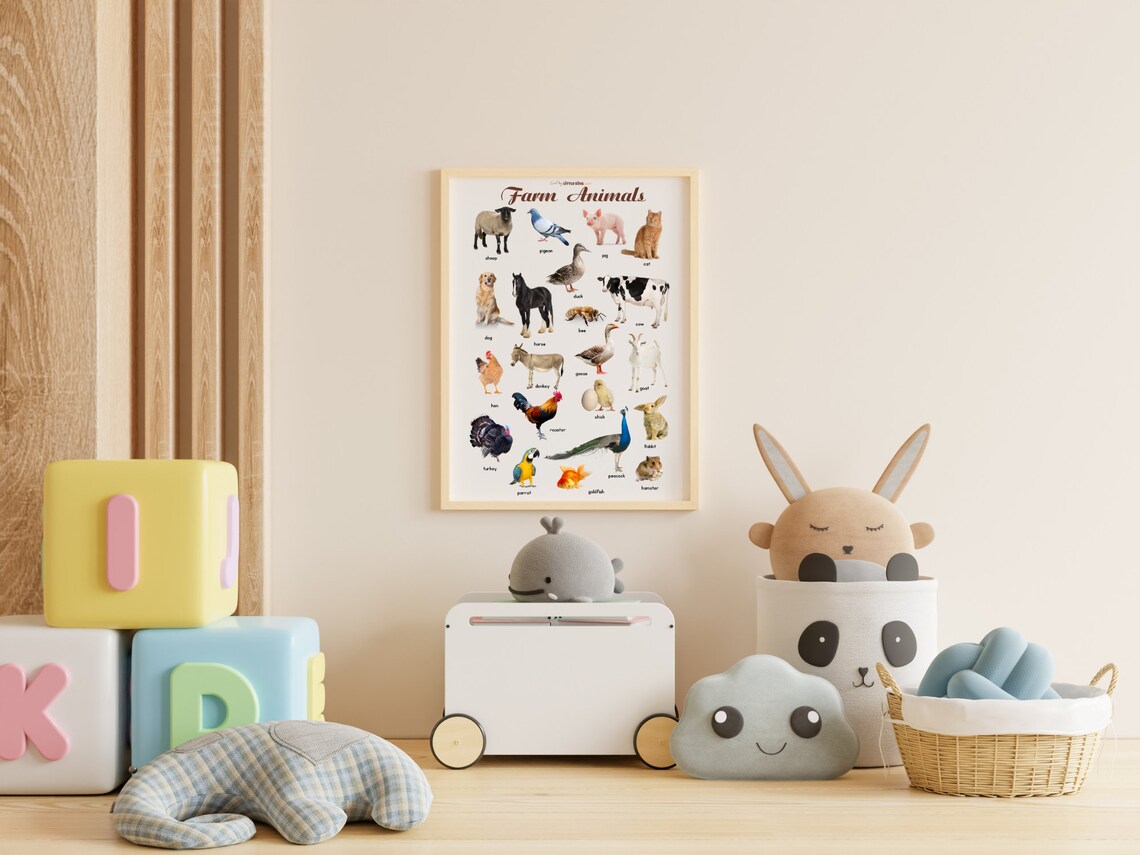 FARM ANIMALS POSTER (real Pictures), Montessori Poster, Poster ...
