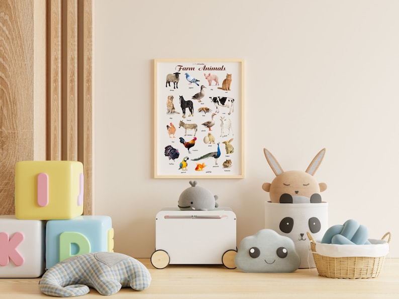 FARM ANIMALS POSTER (real Pictures), Montessori Poster, Poster ...