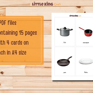 60 Kitchen Flashcards Real Pictures, Montessori Flashcards Printable ...