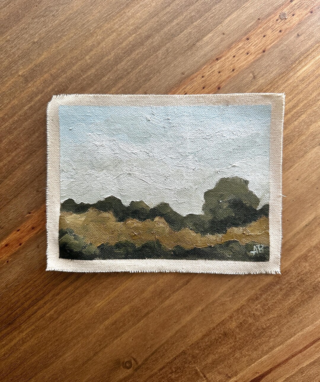 Loose Lanscape on Raw Canvas - Etsy