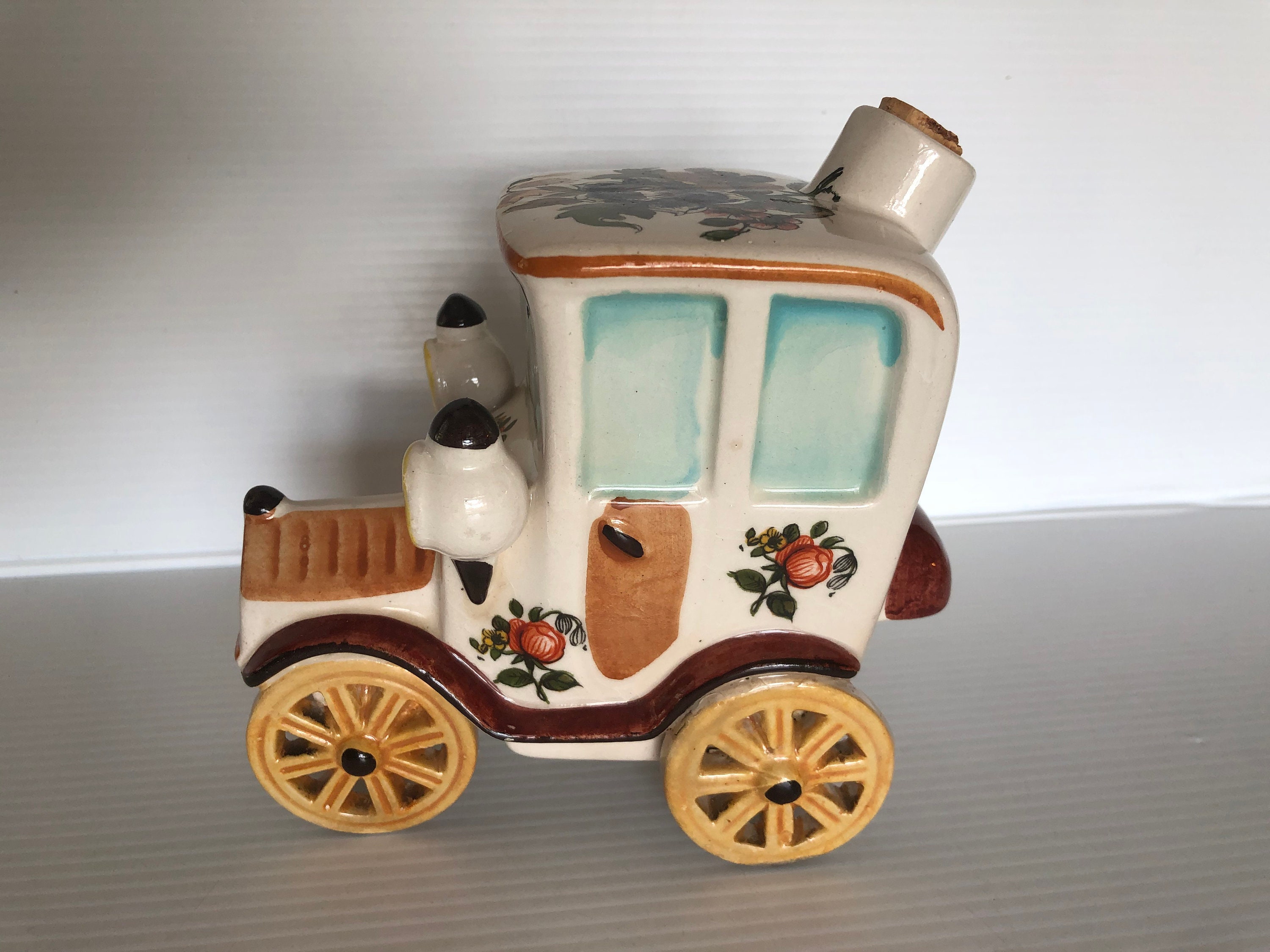 Vintage Ceramic Car Displays, 2 Decorative Antique Cars, Capodimonte ...
