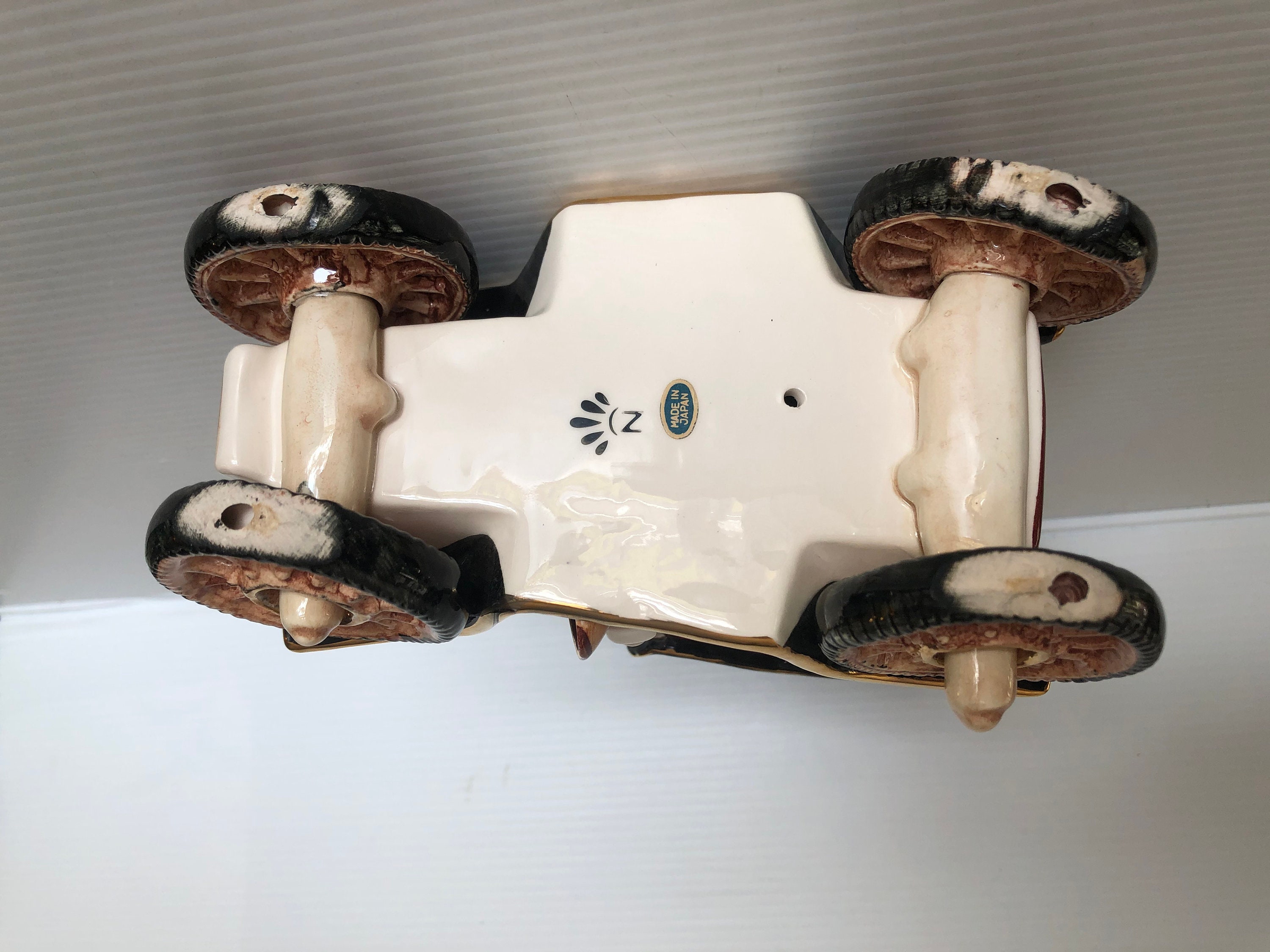 Vintage Ceramic Car Displays, 2 Decorative Antique Cars, Capodimonte ...