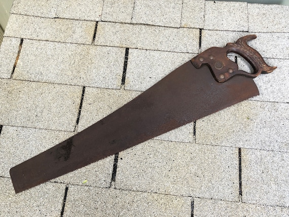 Vintage Simonds Warranted Hand Saw Carved Wood Handle | Etsy