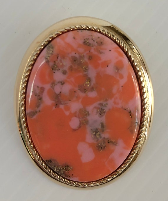 Vintage Sarah Coventry Coraline Brooch, Large Oval Fa… - Gem
