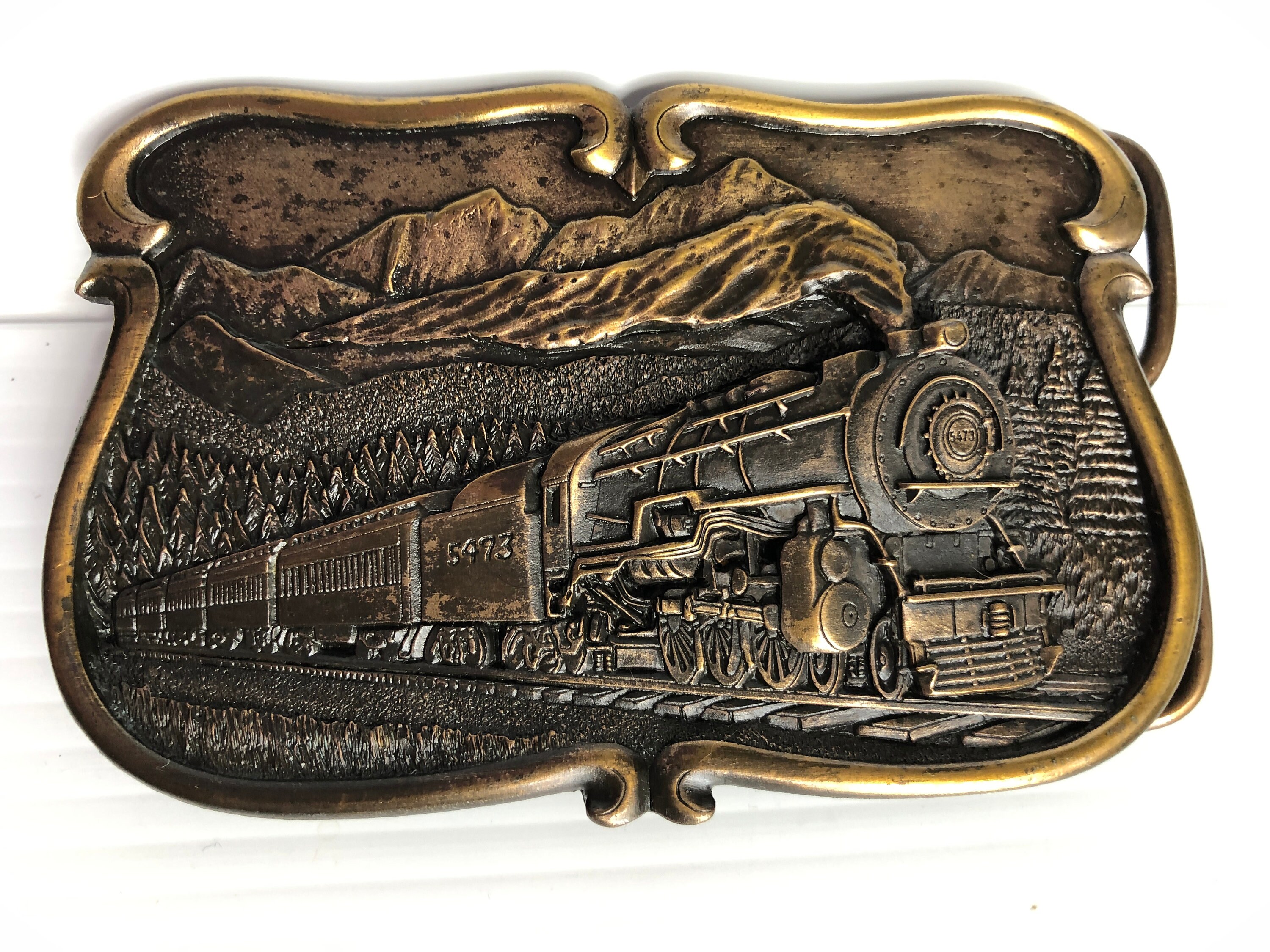 Vintage Railroad Steam Engine Brass Belt Buckle by Bergamot | Etsy