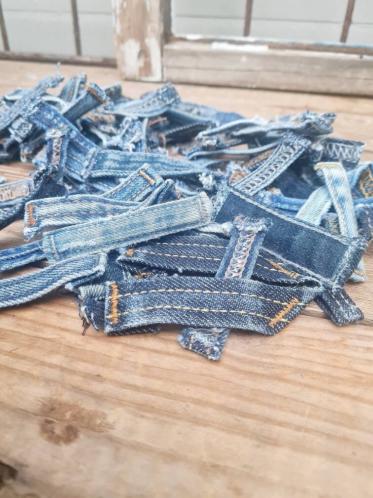 50 Denim Belt Loops, Denim Craft Supplies, Denim Jewelry Supplies - Etsy