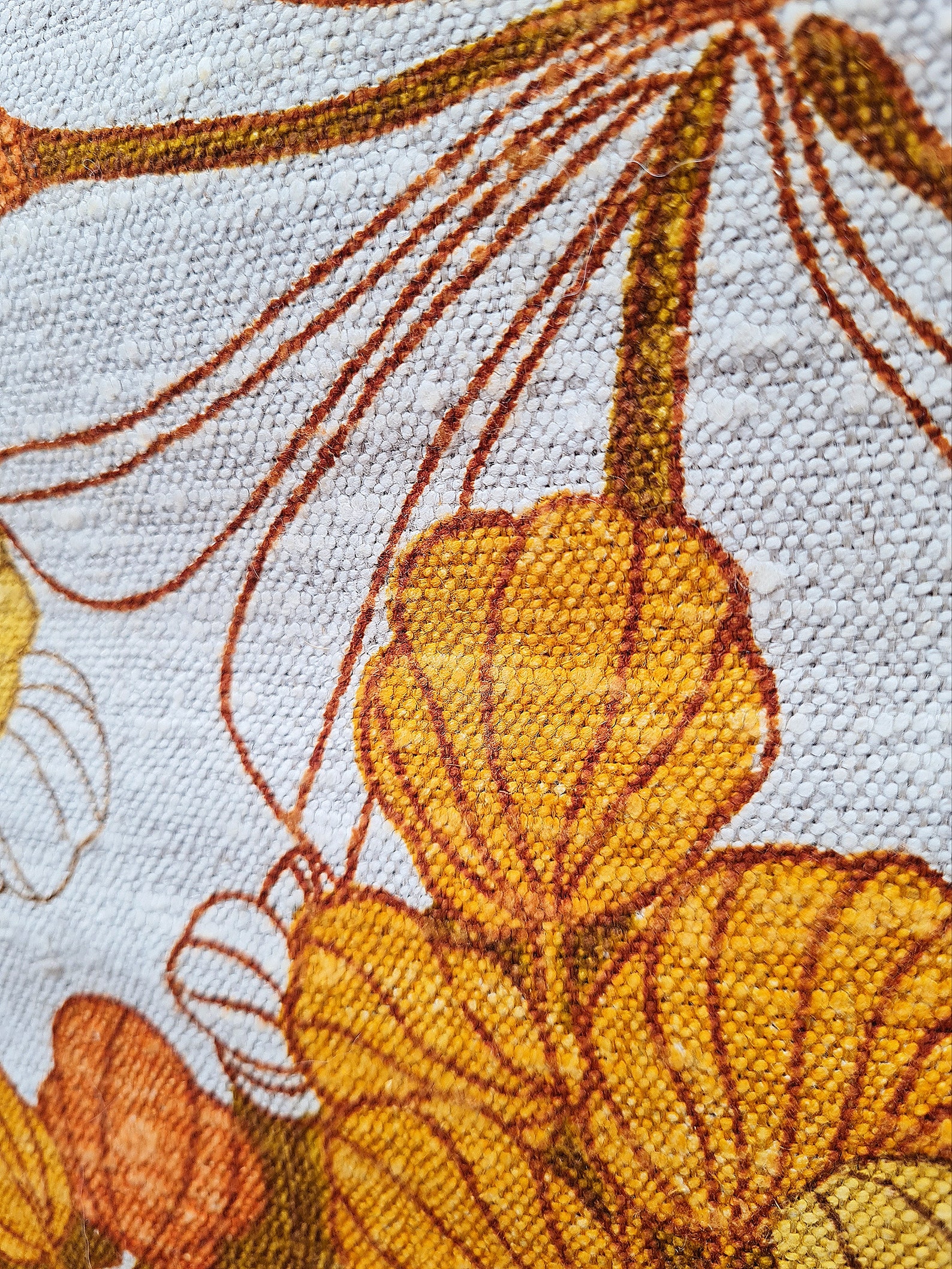 Vintage Raw Linen, Linen Flower Fabric, - Etsy