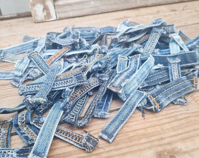 50 Denim Belt Loops, Denim Craft Supplies, Denim Jewelry Supplies - Etsy