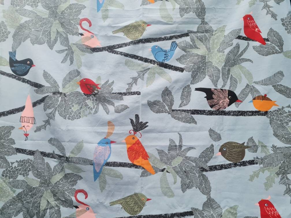 Vintage Ikea Cotton Fabric, Malin Åkerblom Birds Pattern - Etsy
