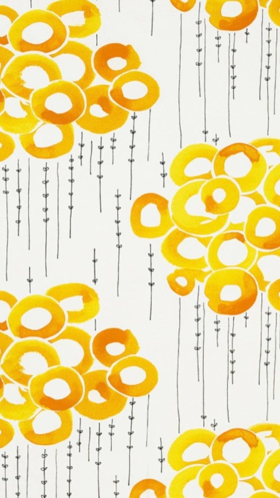 Vintage Maria Vinka IKEA Fabric: Yellow Floral Cotton Canvas - Etsy