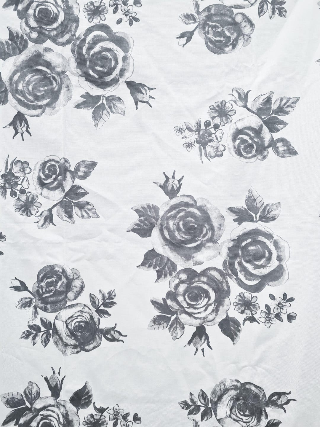 Gray Roses Fabric, Ikea Inga Leo Design, Vintage Ikea Fabric, - Etsy