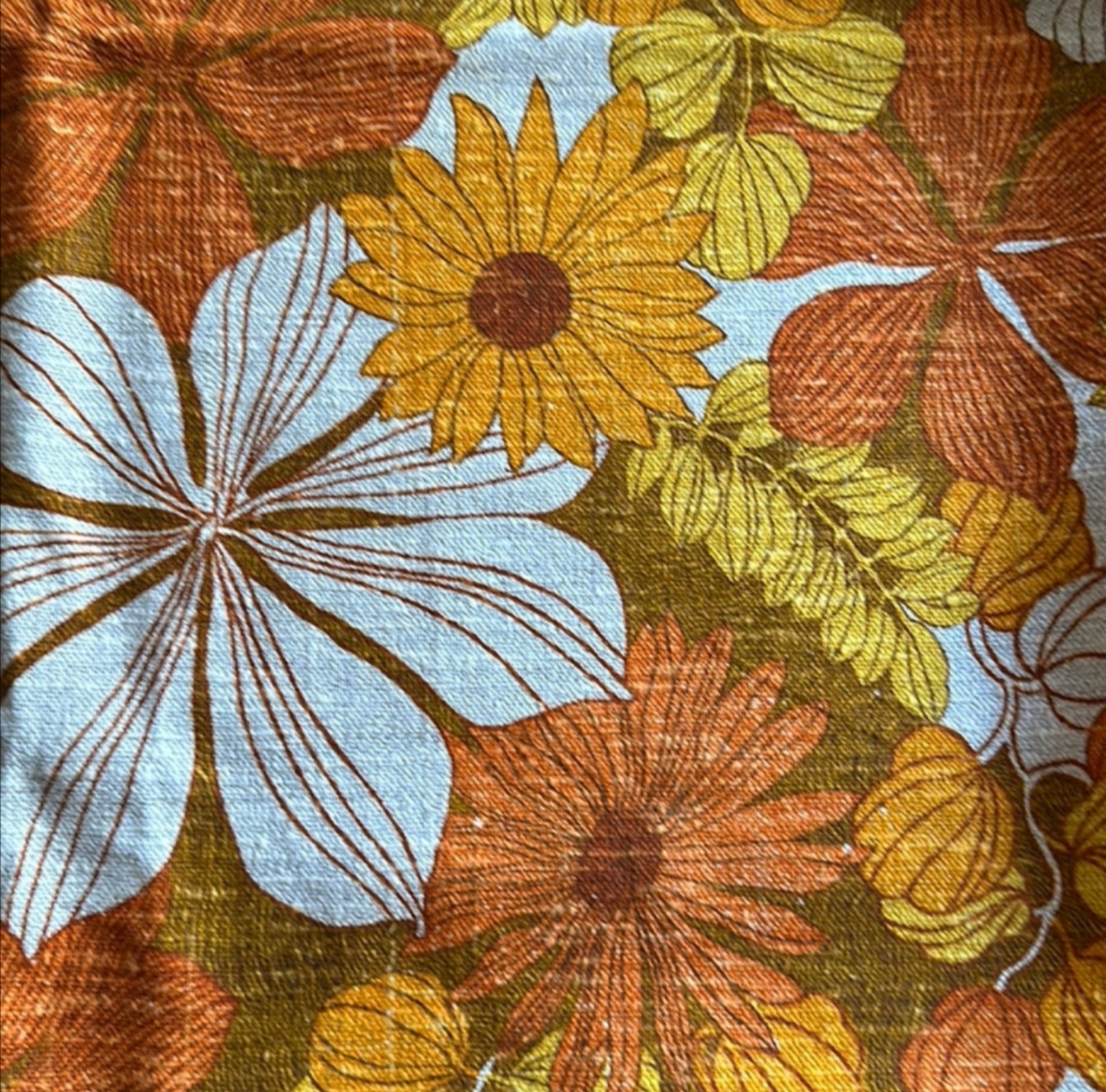 Vintage Raw Linen, Linen Flower Fabric, - Etsy