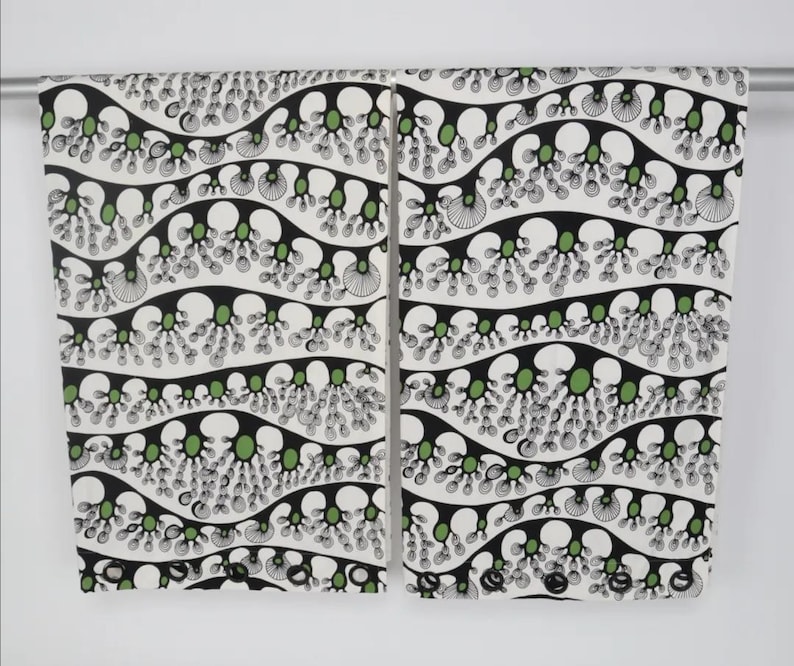 Abstract Ikea Fabric, Cilla Ramnek Design, Vintage Ikea Fabric, Cotton ...