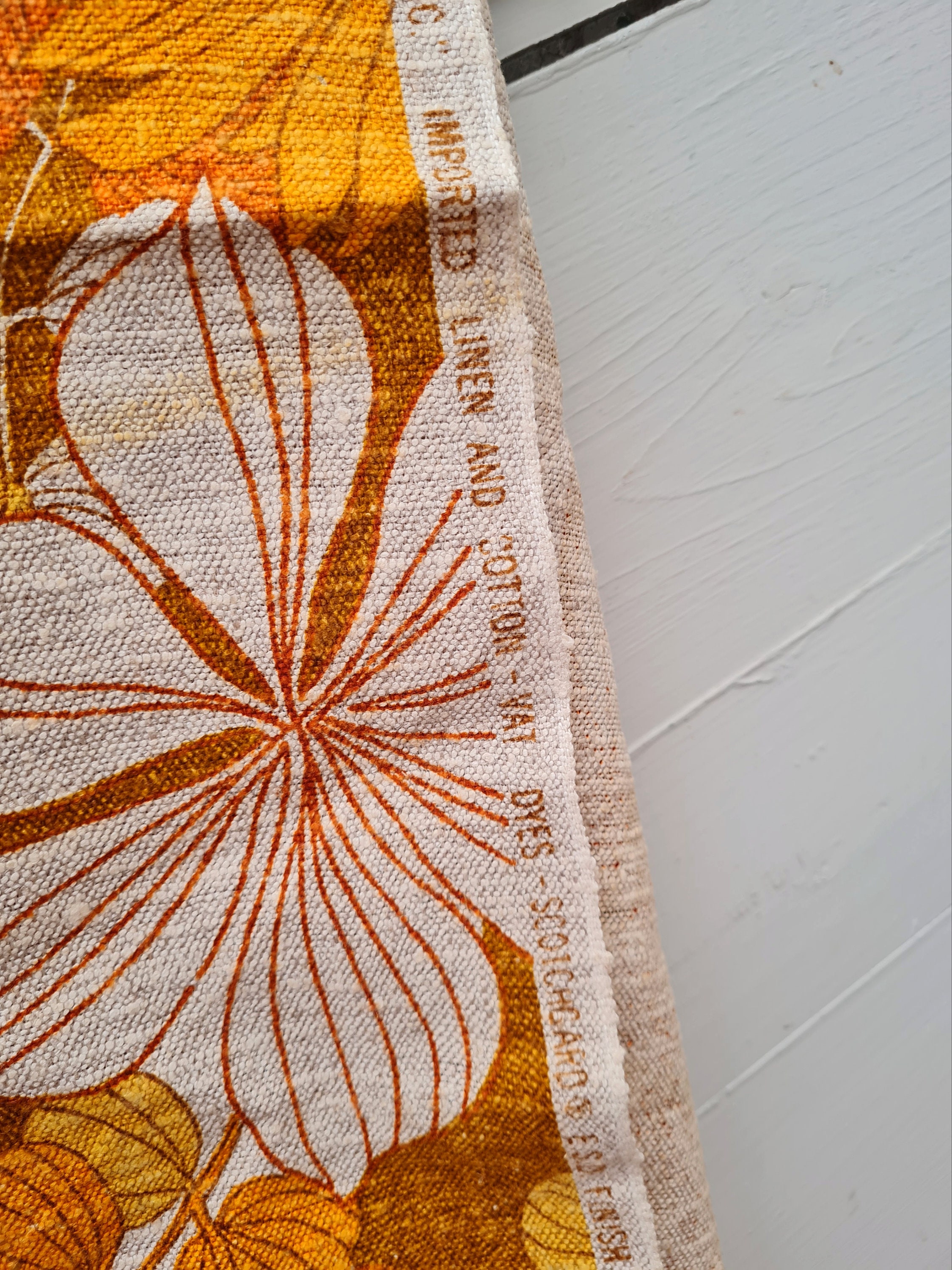 Vintage Raw Linen, Linen Flower Fabric, - Etsy