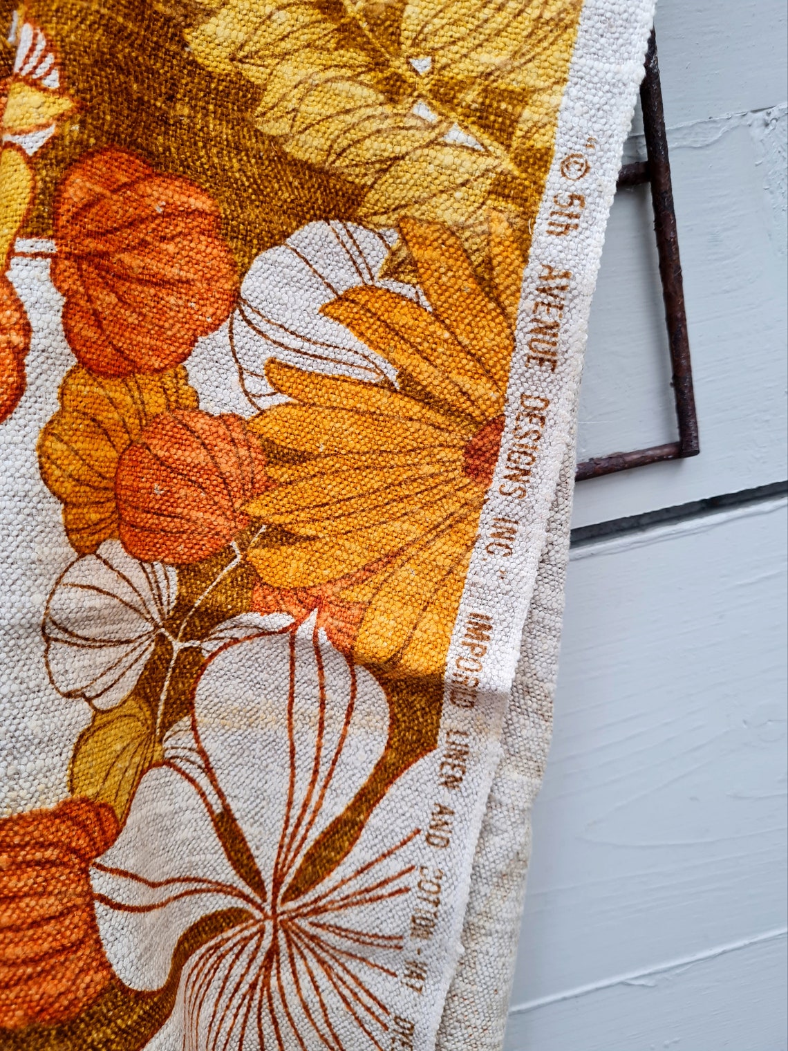 Vintage Raw Linen, Linen Flower Fabric, - Etsy